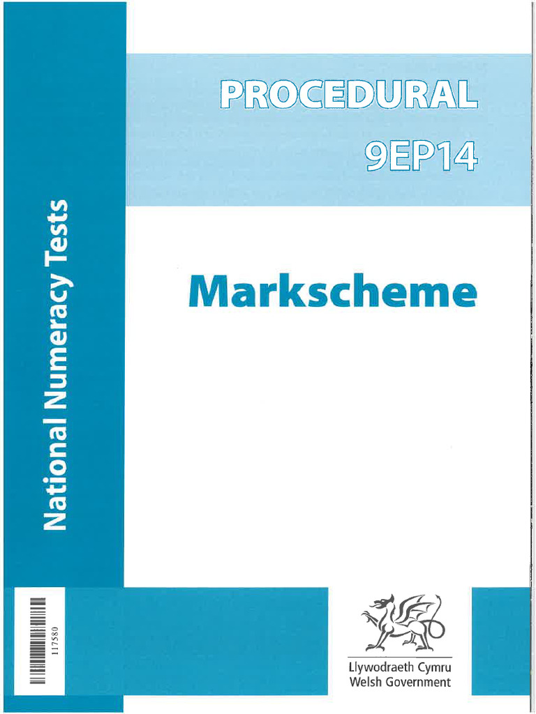 Numeracy Procedural Mark Scheme Year 9 2014 | PDF
