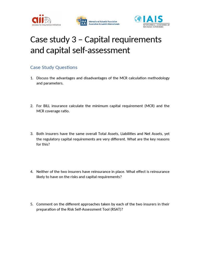 Capital Requirements Case Study Analysis | PDF | Insurance | Investing