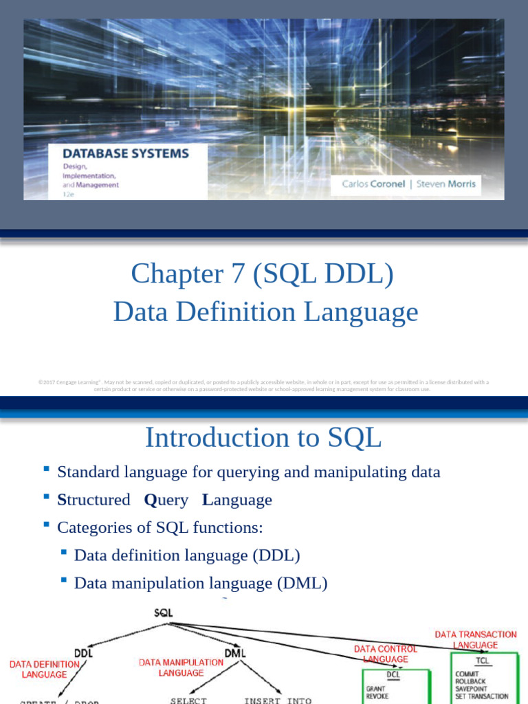 Chapter 7.1 - SQL DDL v1.0 | PDF | Sql | Data Management Software