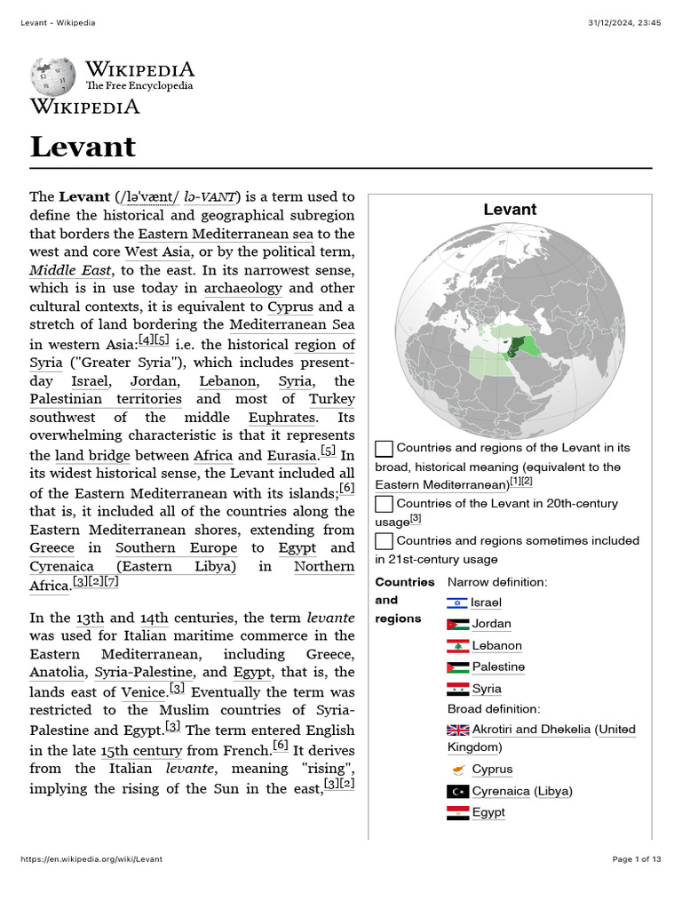 Levant | PDF | Levant | Middle East