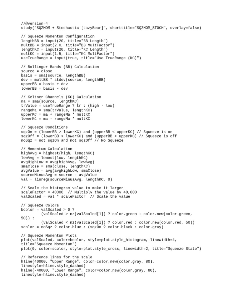 Squeeze and Stoch | PDF