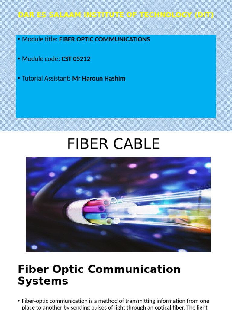 Fiber Optic Communications Overview | PDF | Fiber Optic Communication ...