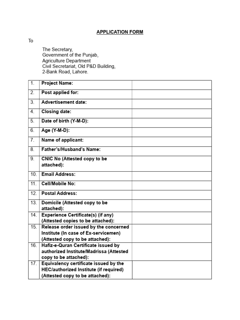 Plant Protection Job Form | PDF