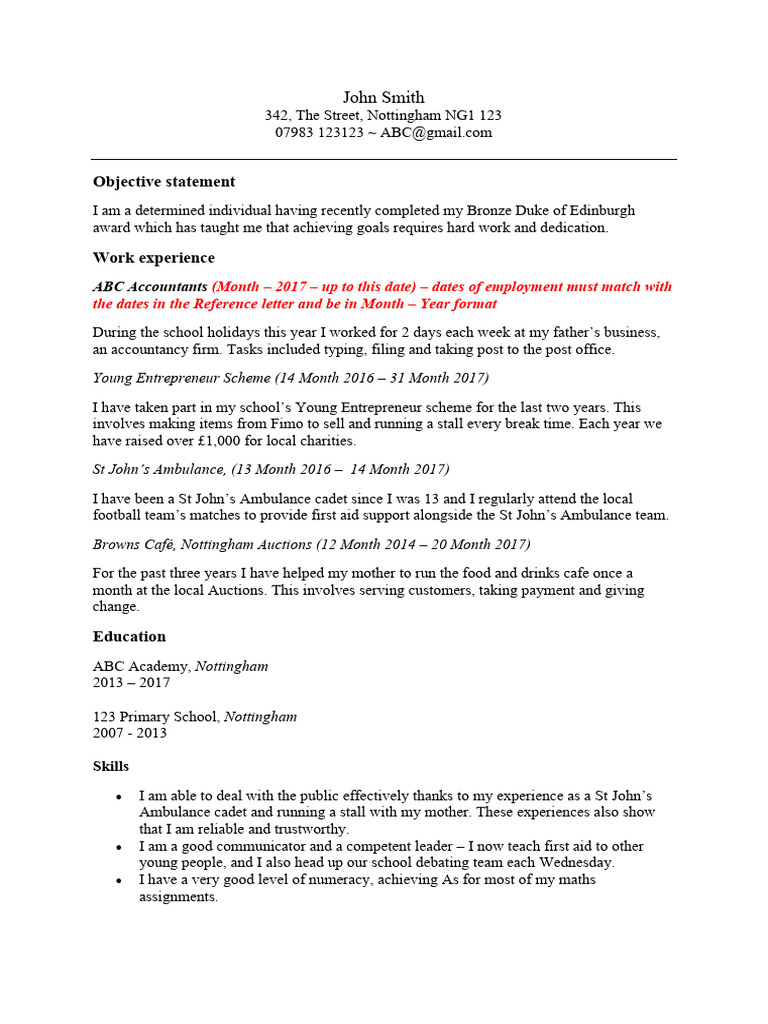 Resume Template - Arden University | PDF