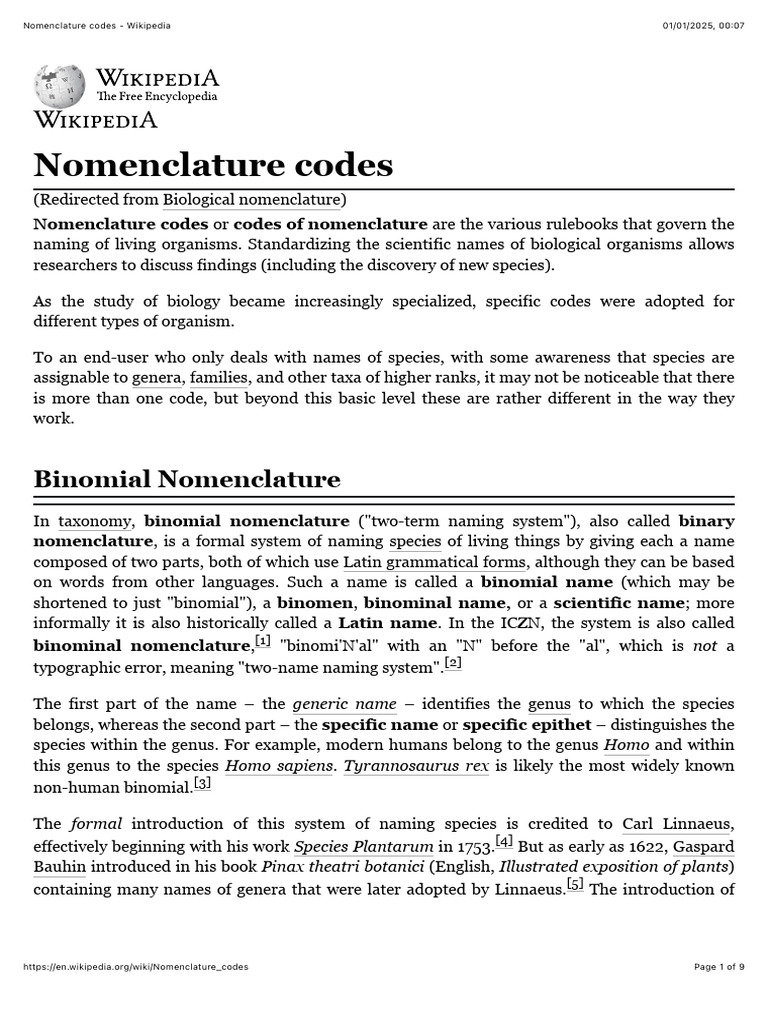 Nomenclature codes | PDF | Biological Nomenclature | Organisms