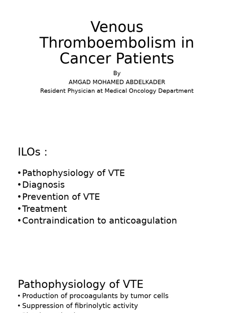Venous Thromboembolism in Cancer Patients | PDF | Coagulation | Thrombosis