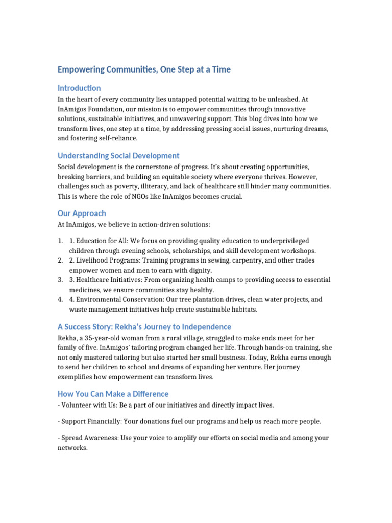 Empowering Communities Through Action | PDF