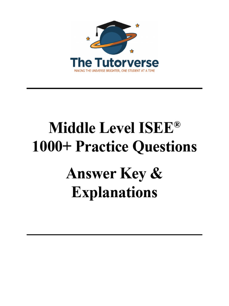 Middle-Level-ISEE-1000-Practice-Problems-Answer-Explanations | PDF ...