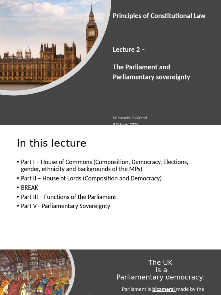 Lecture 2 - The Parliament 2 | PDF | House Of Lords | House Of Commons ...