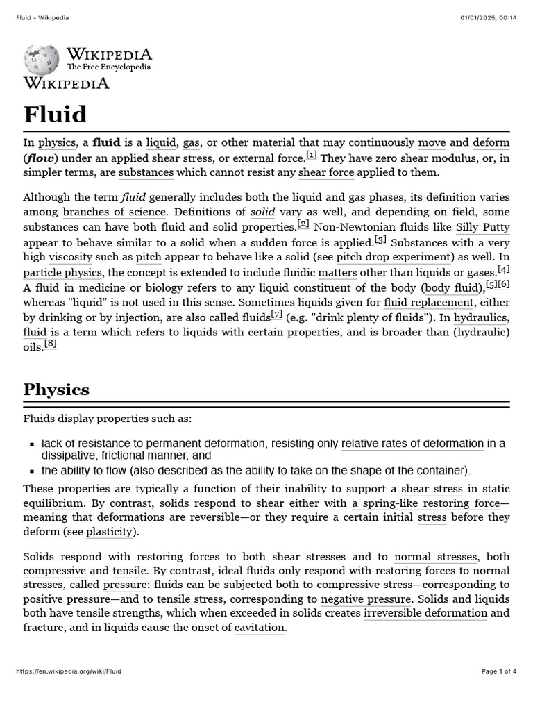 Fluid | PDF | Fluid | Stress (Mechanics)