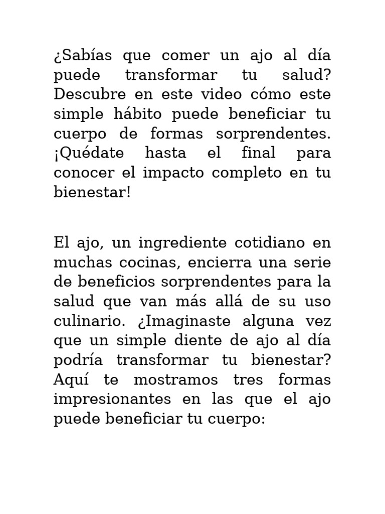 Aurora Guion 1 Beeneficios Del Ajo | PDF | Antioxidante | Sistema inmune