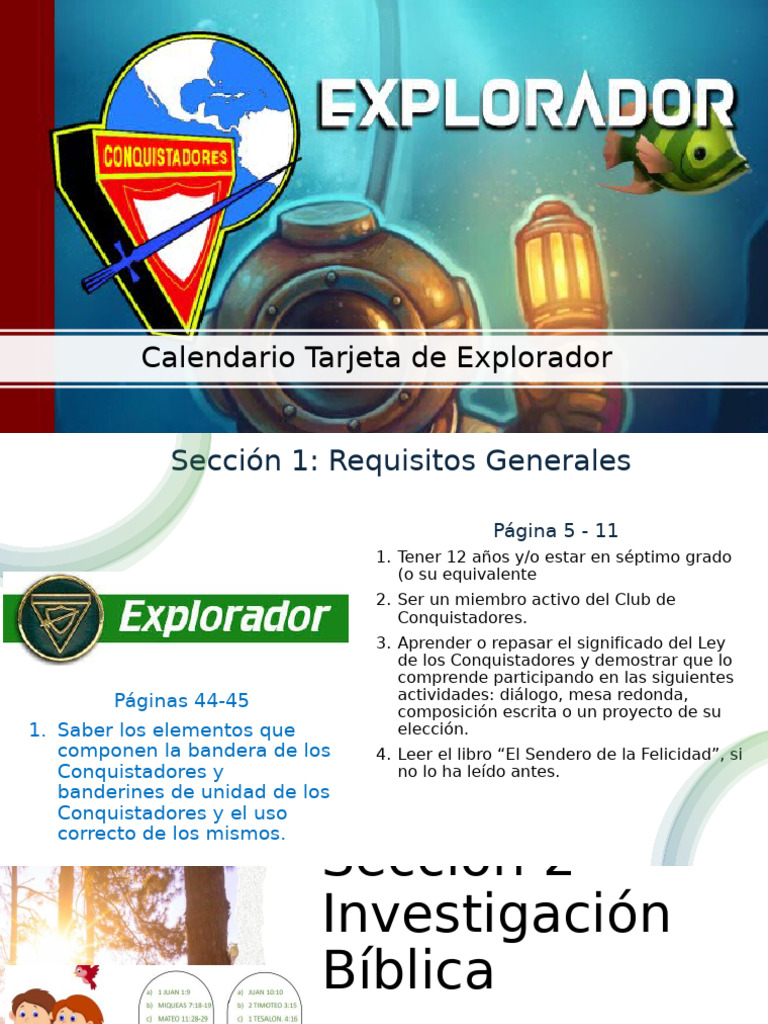 Calendario Tarjeta Explorador | PDF | Biblia