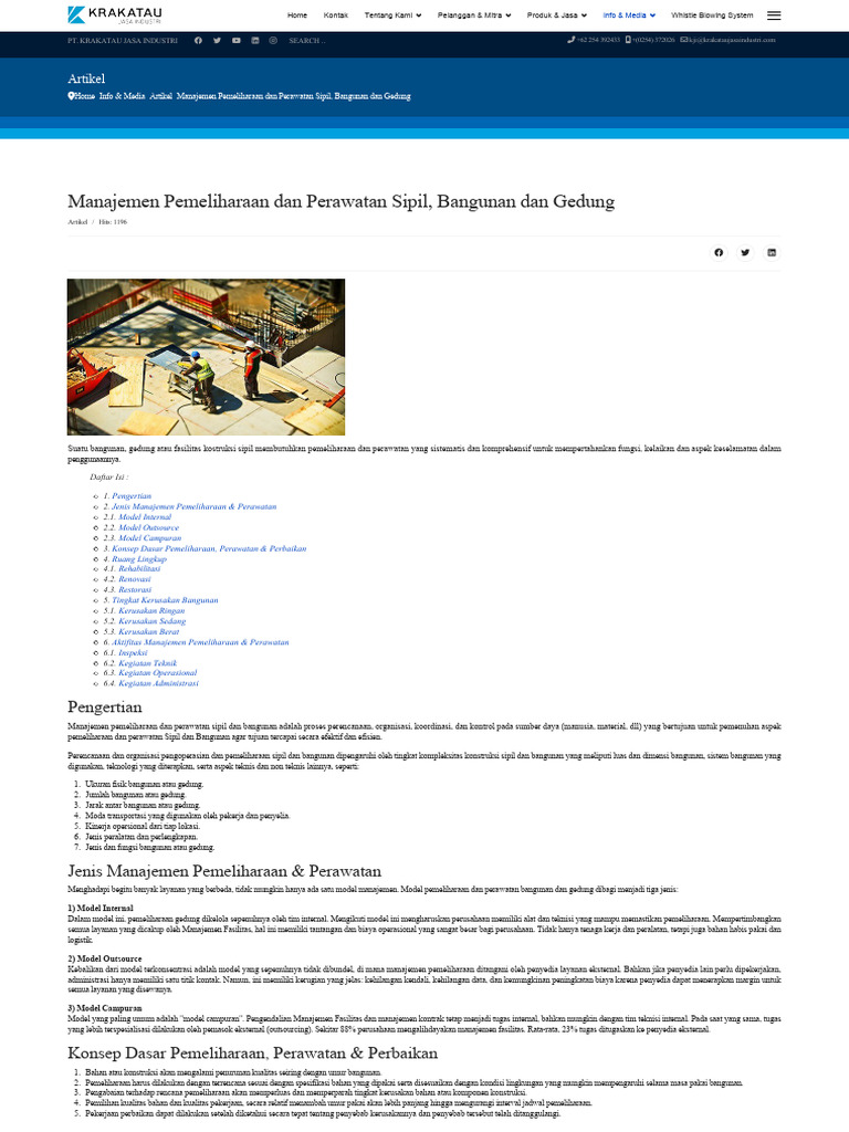 manajemen pemeliharaan bangunan gedung | PDF