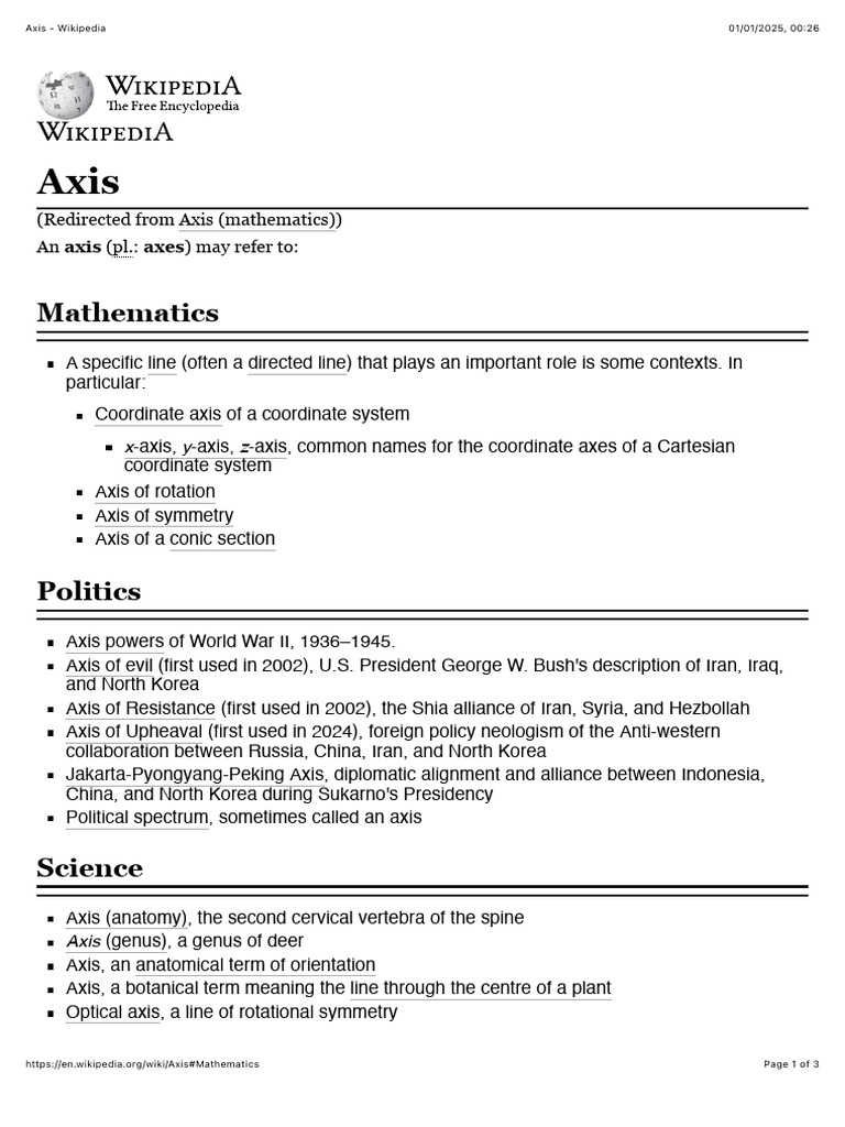 Axis | PDF | Cartesian Coordinate System