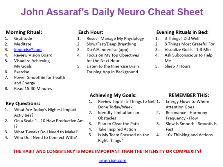 My Daily Neuro Cheat Sheet Master | PDF