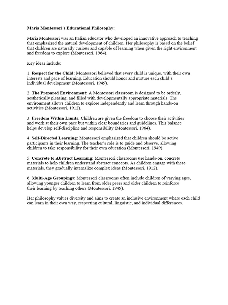 Maria Montessori | PDF