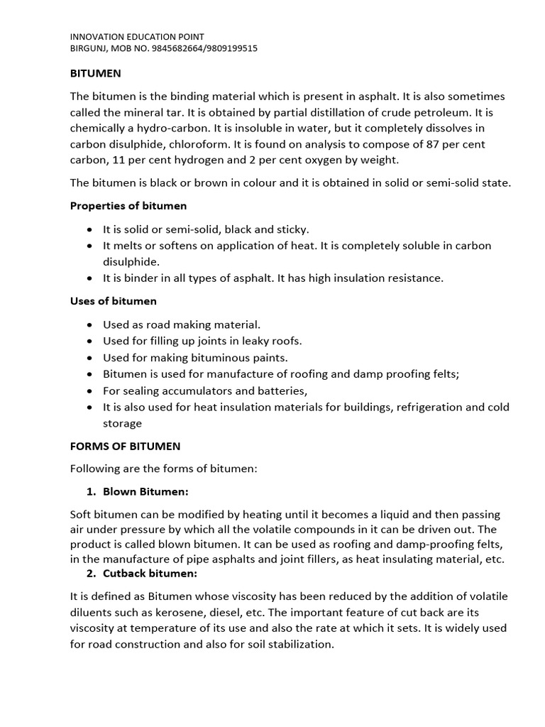 bitumens | PDF | Applied And Interdisciplinary Physics | Materials