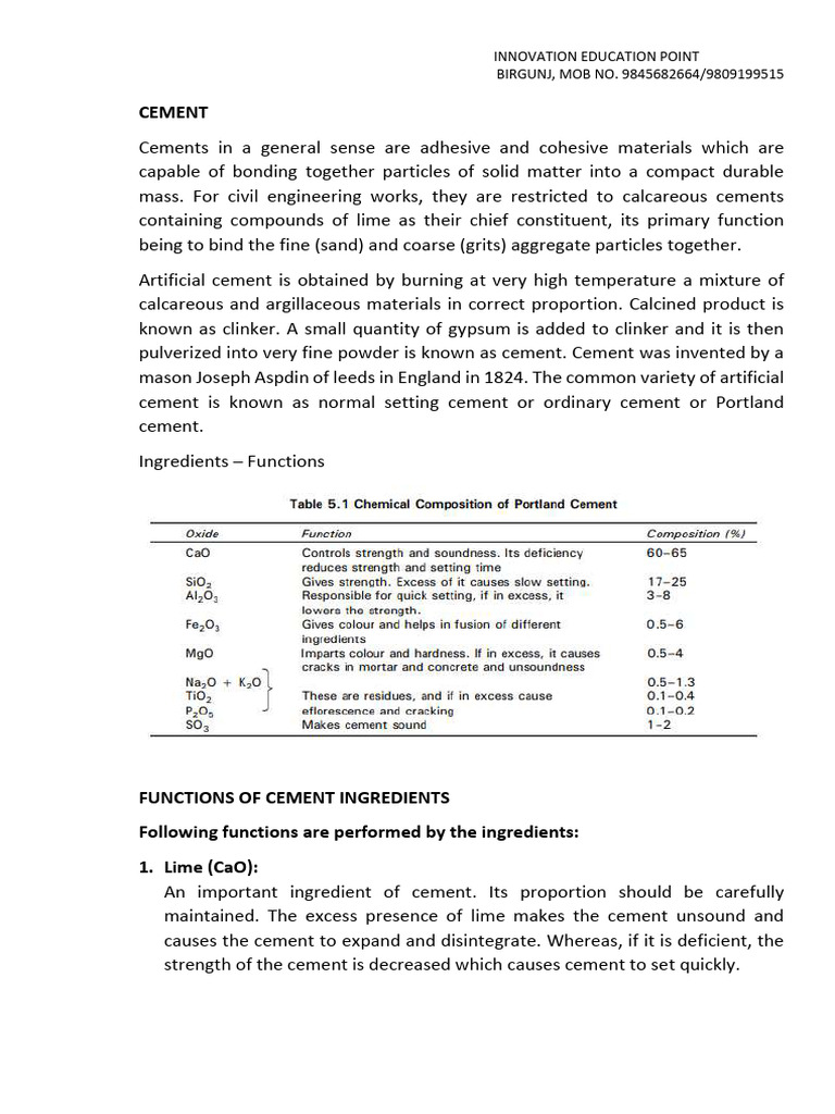 cement | PDF | Cement | Concrete