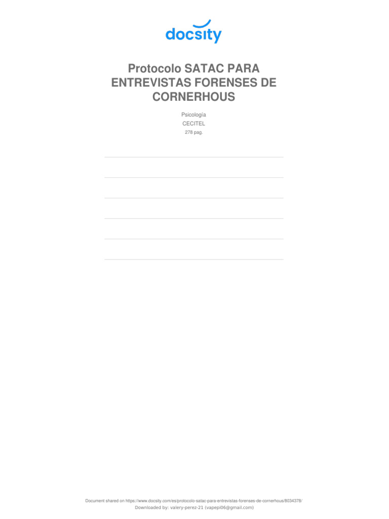 Protocolo SATAC para Entrevistas Forenses | PDF