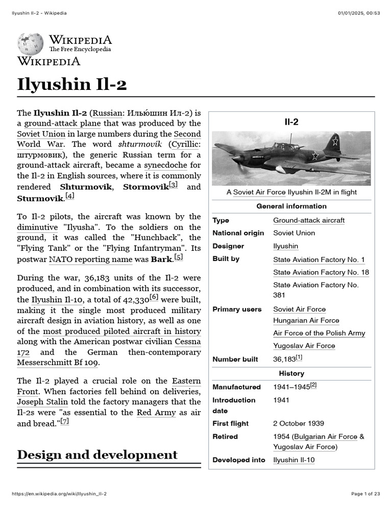 Ilyushin Il-2 | PDF | Battle Of Kursk | Aviation