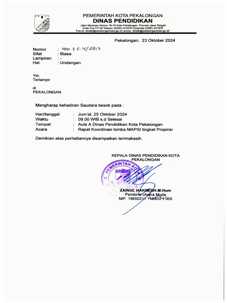 UNDANGAN MAPSI 24 | PDF