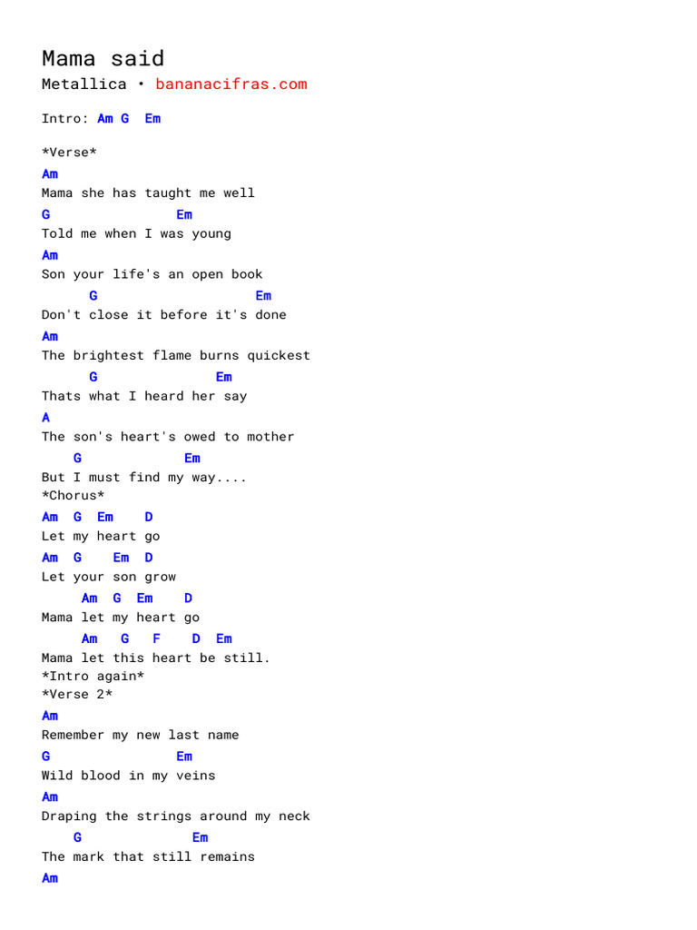 Metallica's Ode to Motherhood | PDF