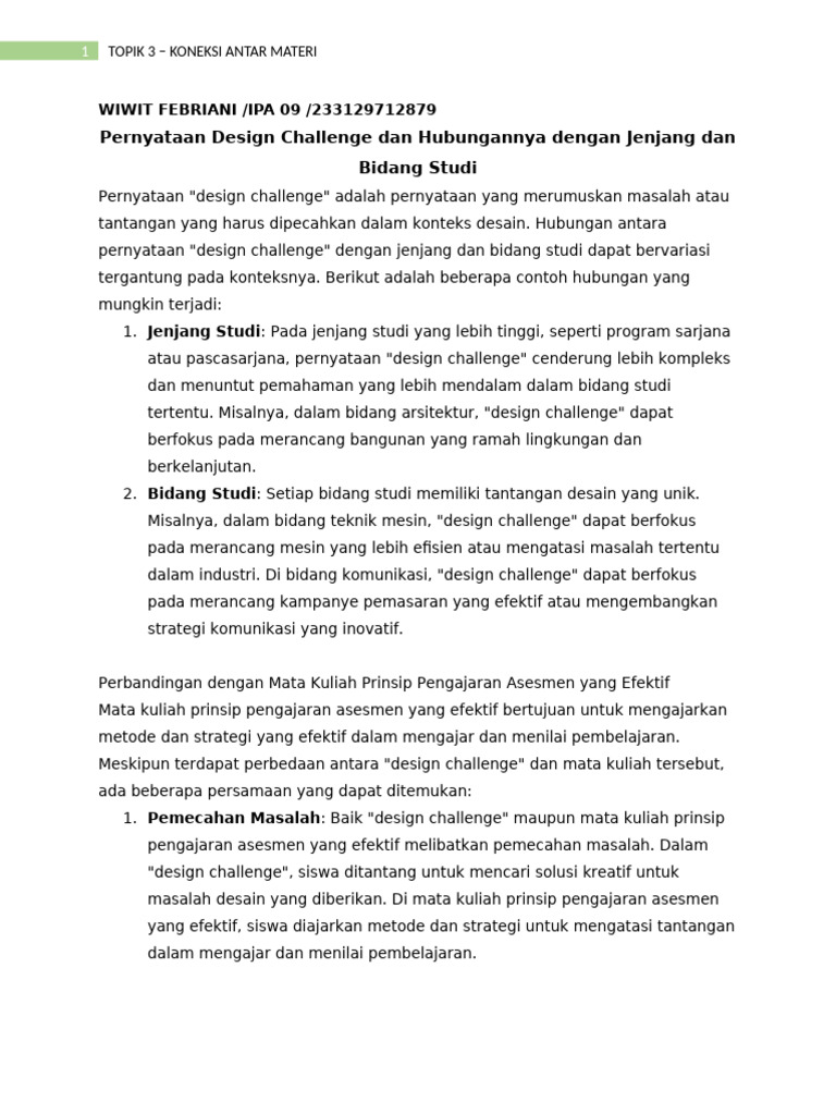 TOPIK 3_KONEKSI ANTAR MATERI_WIWIT FEBRIANI | PDF
