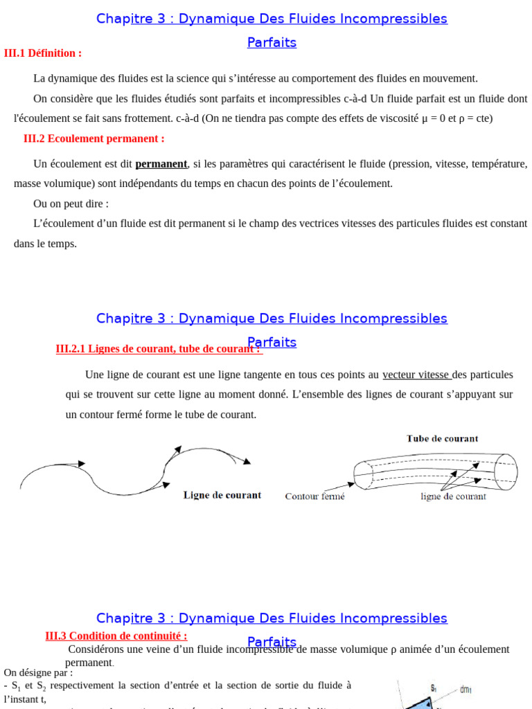 Dynamique des Fluides Incompressibles | PDF | Dynamique des fluides ...