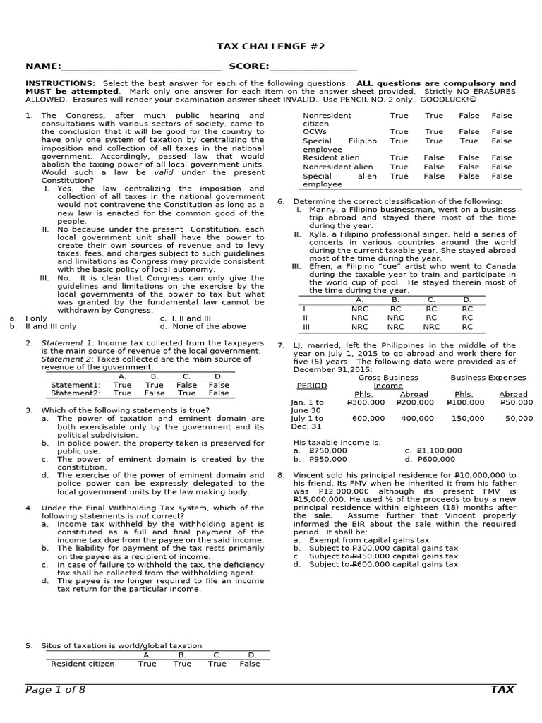 TAX CHALLENGE #2 done | PDF | Taxes | Value Added Tax