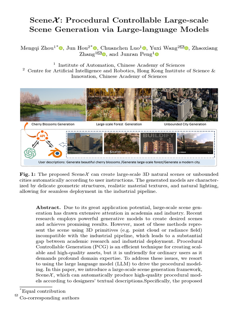 SceneX - Procedural Controllable Large-Scale Scene Generation Via Large-Language Models | PDF ...