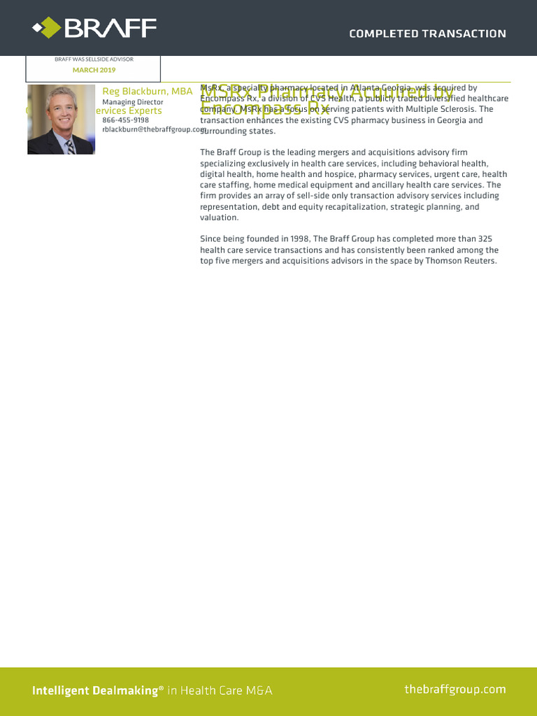 MsRx Pharmacy Acquired by Encompass Rx | PDF