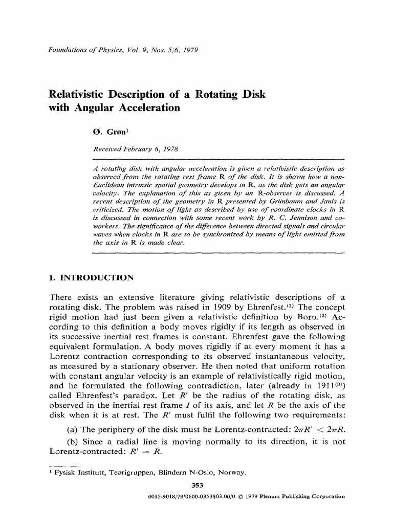 10.1007@bf00708527 | PDF | Special Relativity | Acceleration