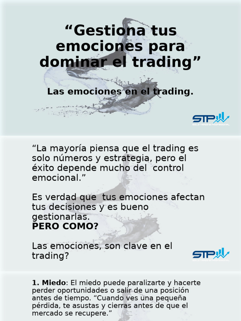 Gestiona Tus Emociones para Dominar El Trading | PDF