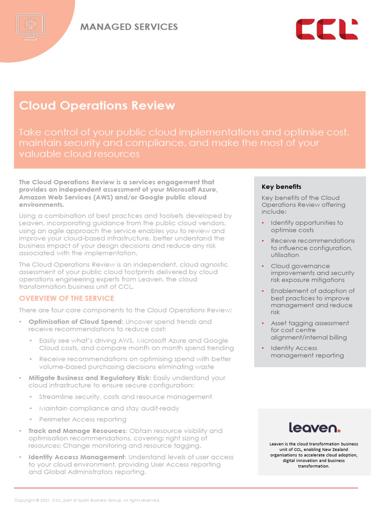 CCL - Cloud Operations Review | PDF | Cloud Computing | Information ...