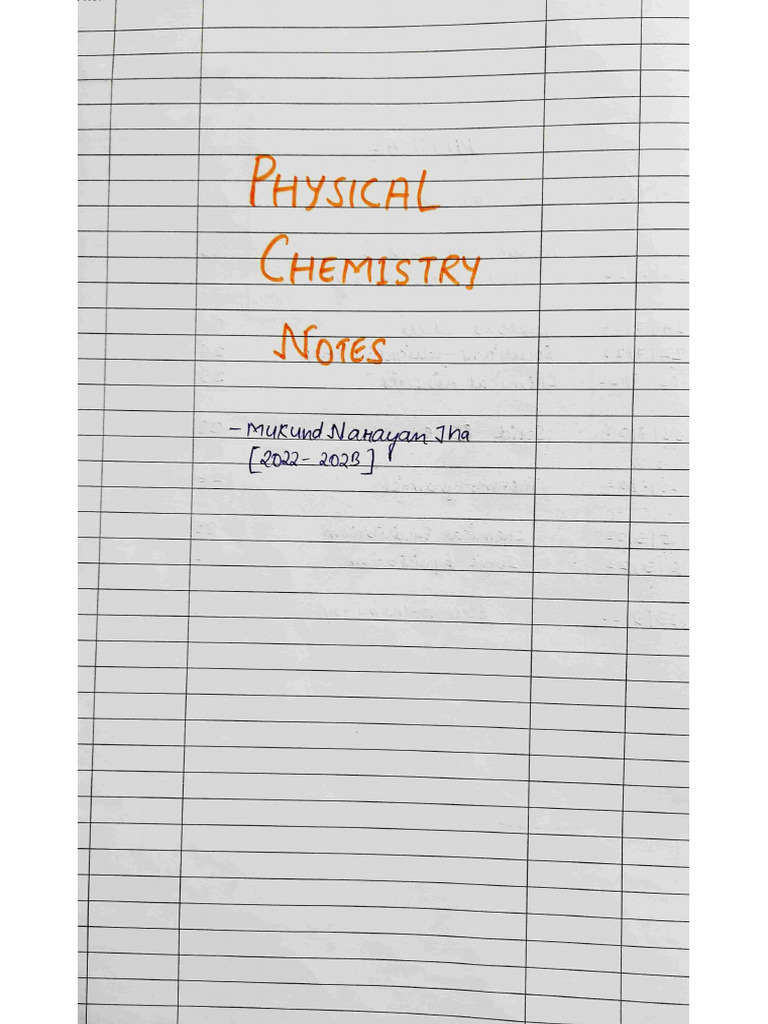 Physical - Chem Notes | PDF