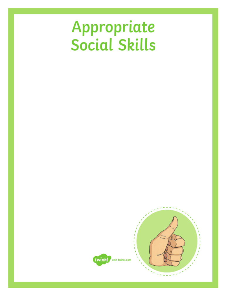 What Are Appropriate and Inappropriate Social Skills - Sort Color | PDF