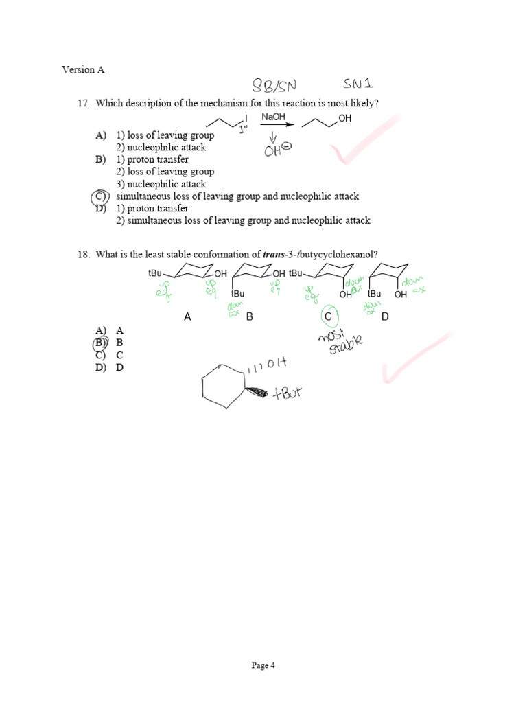 CHEM 351 FA23 Fe Practice Review Questions | PDF | Chirality (Chemistry ...