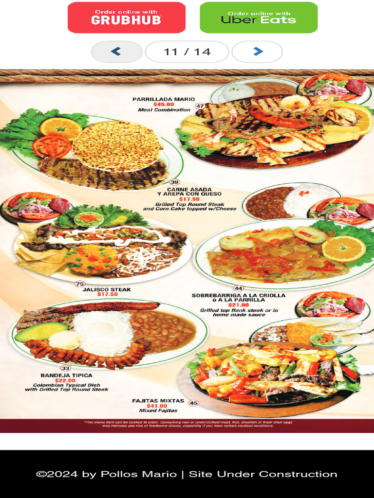 Menu Pollos Mario | PDF