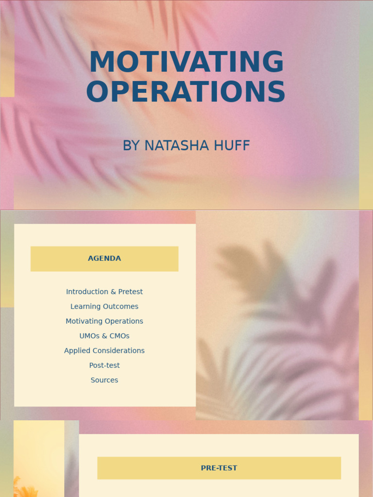 Motivating Operations | PDF | Reinforcement | Psychological Concepts