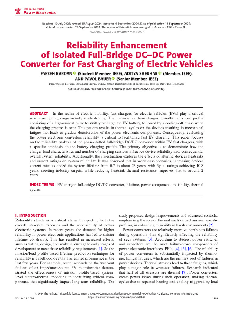 Reliabilityenhancementofisolatedfull Bridgedcdcpowerconverterforfastchargingof 