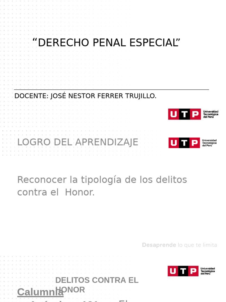 Delitos Contra el Honor: Calumnia y Difamación | PDF