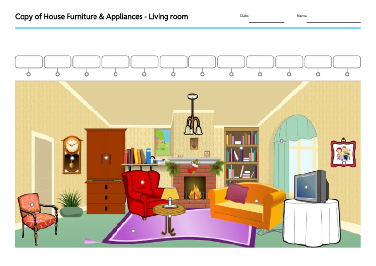 House Furniture Appliances Living Room Labelled Diagram | PDF