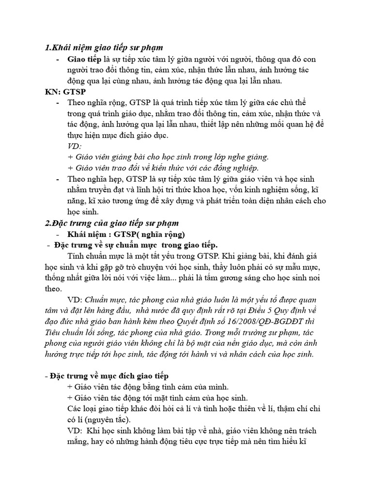 Đề cương GTSP - Hnue | PDF