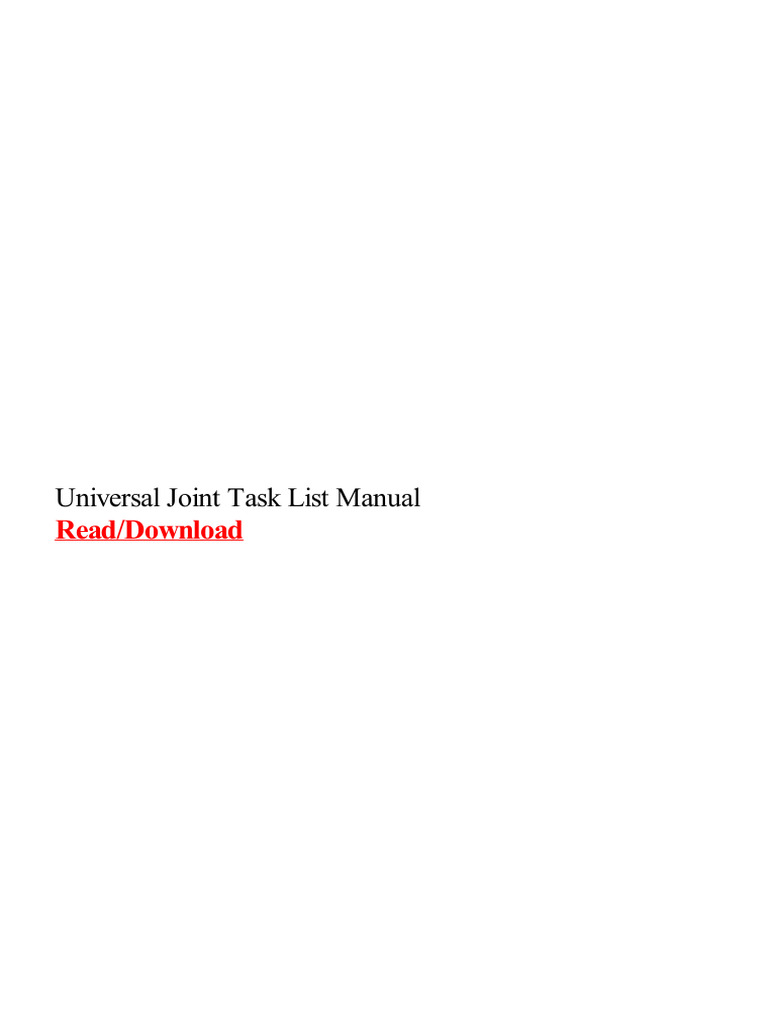 Universal Joint Task List Manual (3) | PDF | Knee | Military