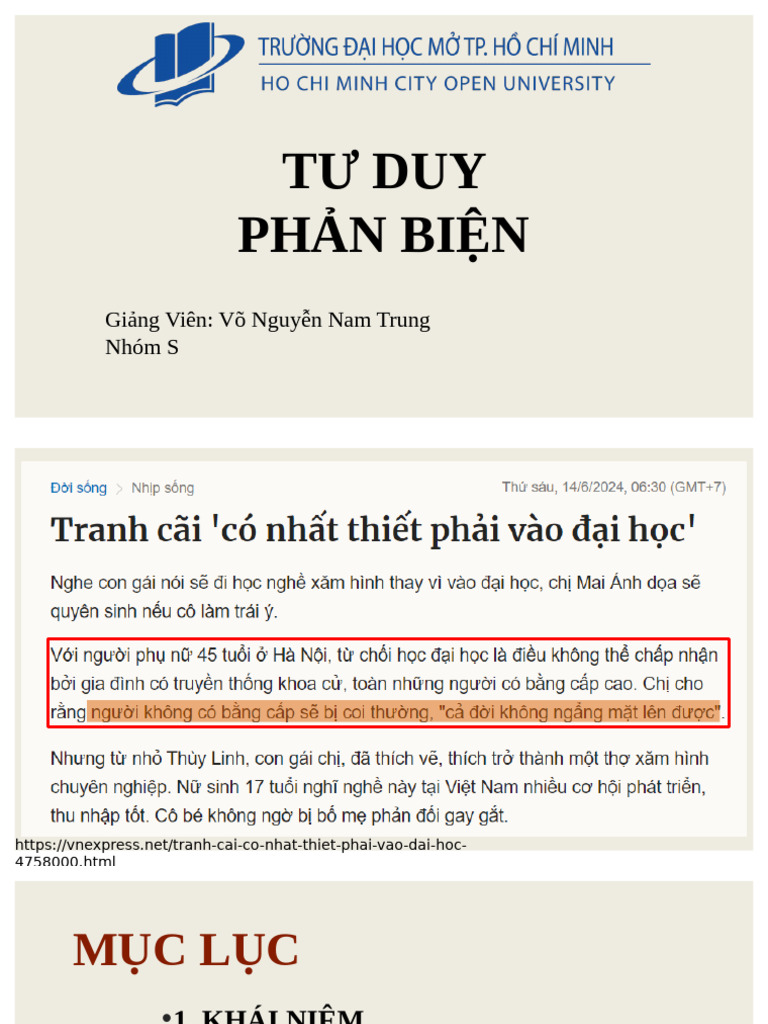 THUYẾT TRÌNH CUỐI KÌ TDPB | PDF