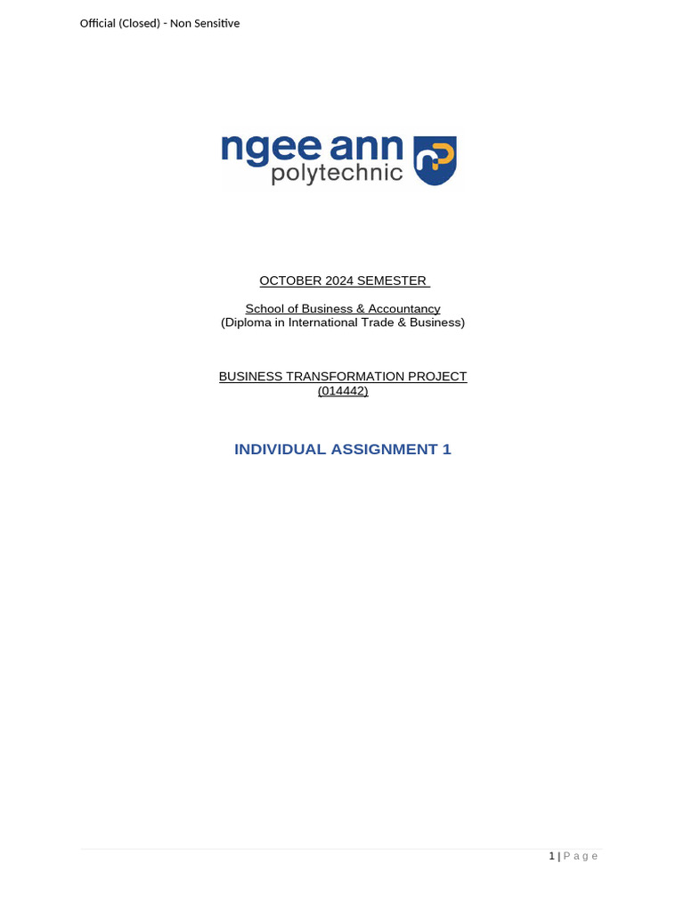 L3 - 19BTP - ITB - AY2425 Oct Individual Assignment 1 | PDF | Infographics | Plagiarism