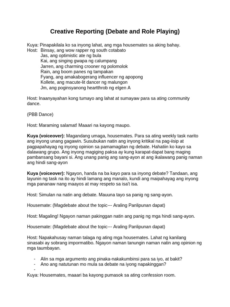 Creative Reporting | PDF