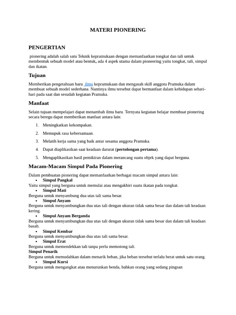 Materi Pionering | PDF