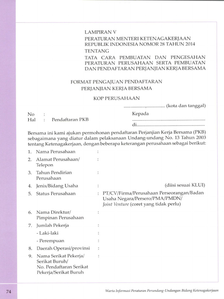 Format Permohonan Pengajuan PKB | PDF
