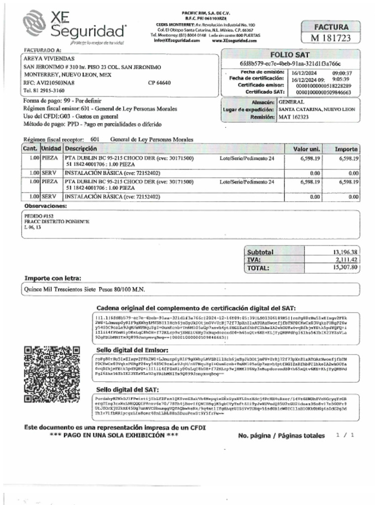 Expediente Factura M181723 13k | PDF